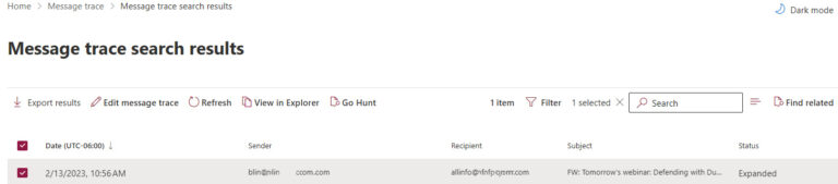Why an email is in Expanded status in Microsoft 365 message trace ...