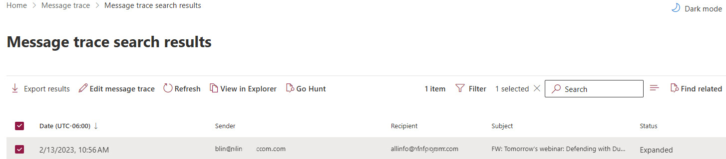 Why an email is in Expanded status in Microsoft 365 message trace ...
