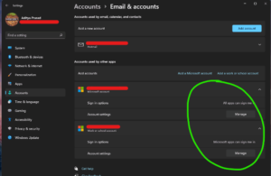 No option to remove old email address from Email & accounts ...